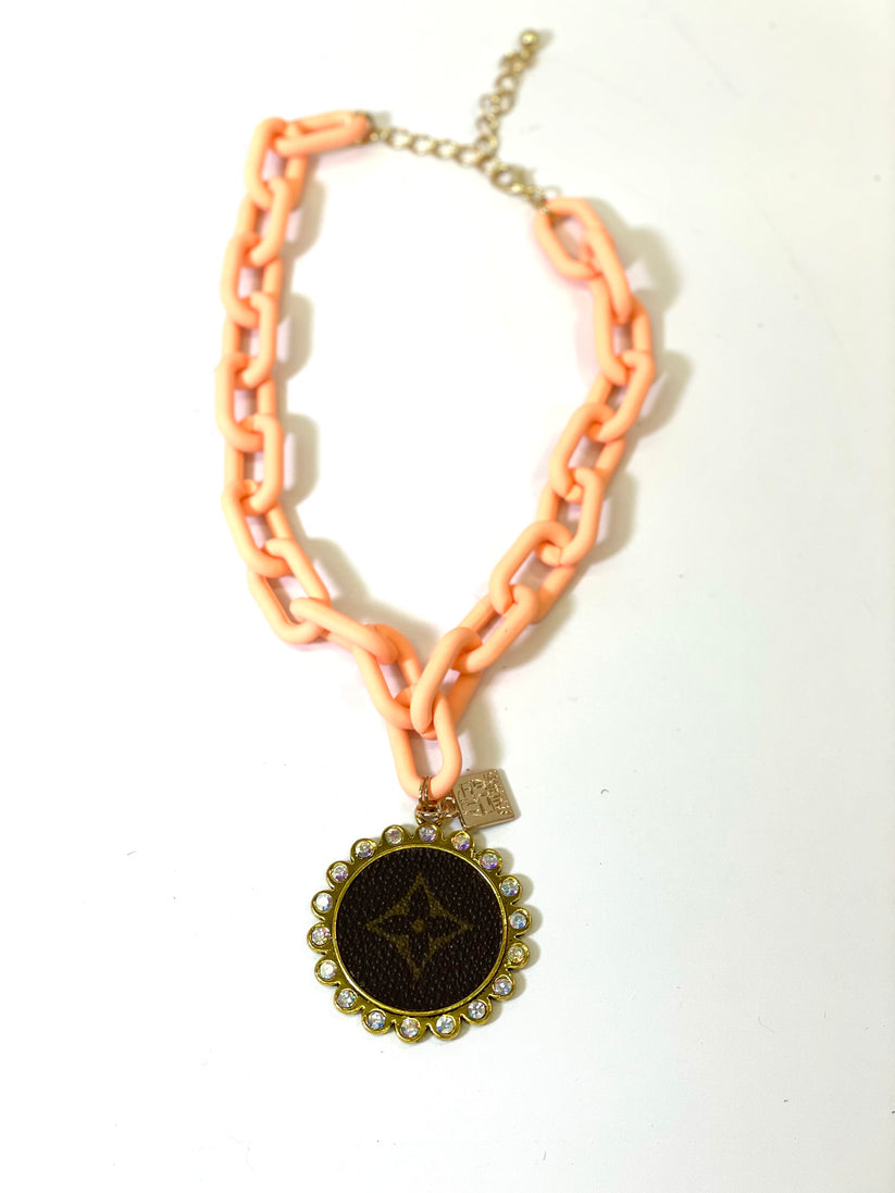 Chain necklace orange | Patches Of Upcycling